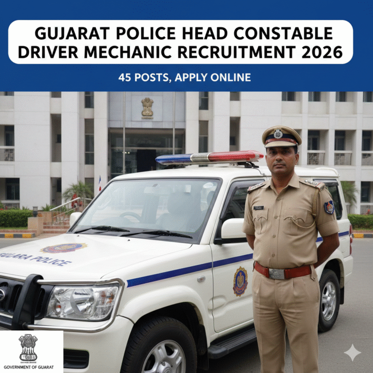 Gujarat Police Head Constable Driver Mechanic Recruitment 2026 - 45 ...